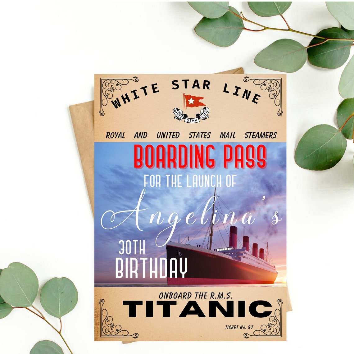 TITANIC Invitation Template Titanic Birthday Party Printable Titanic ...
