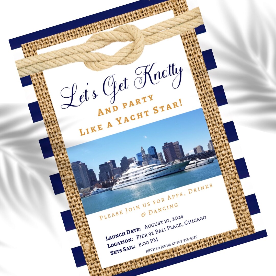 Yacht Editable Invitation Cruise Birthday Summer Party Bachelorette ...