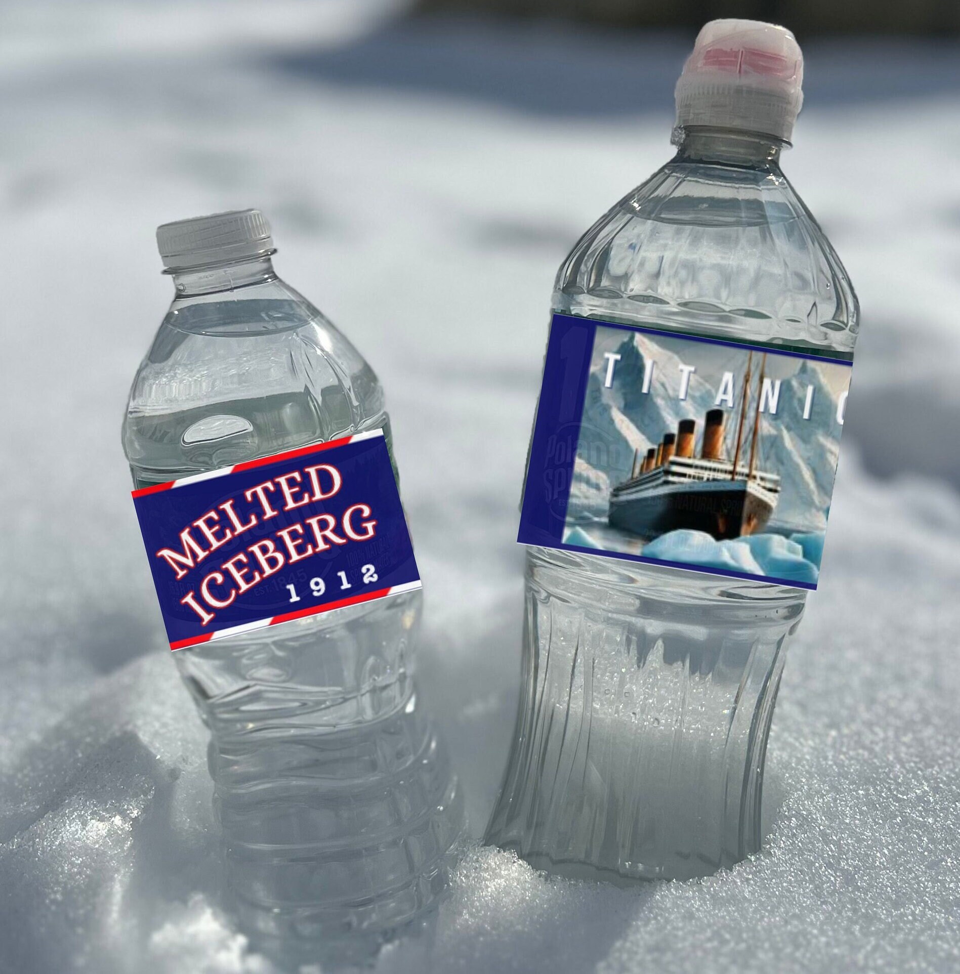 Titanic Iceberg Water Labels,titanic Mix/match Banner, Melted Iceberg ...