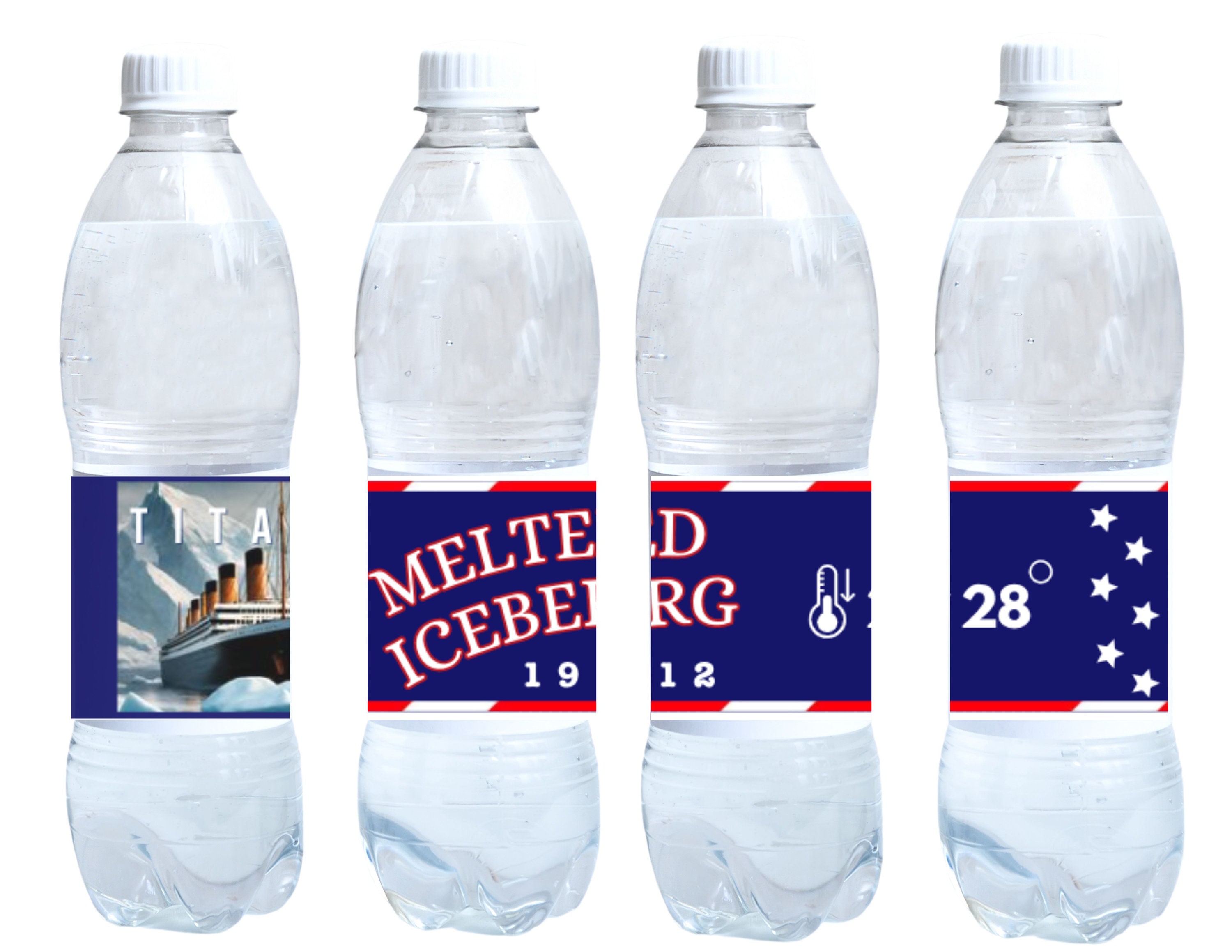 Titanic Iceberg Water Labels,titanic Mix/match Banner, Melted Iceberg ...