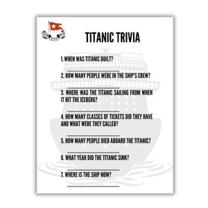 TITANIC Games Bundle-who Said That-trivia-crosswords-word Search ...