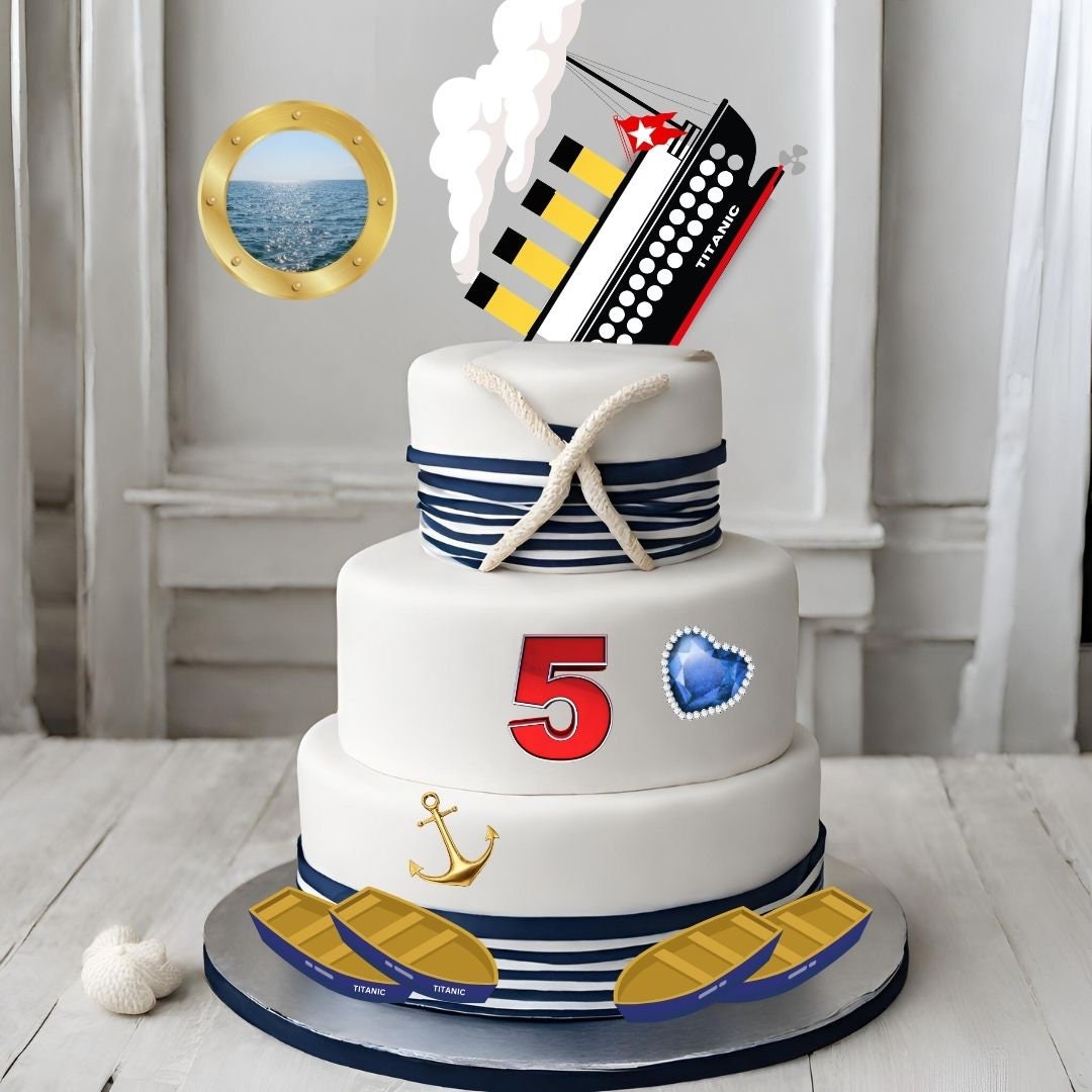 TITANIC Party Cake Topper W Lifeboats and Accessories! TITANIC Party ...