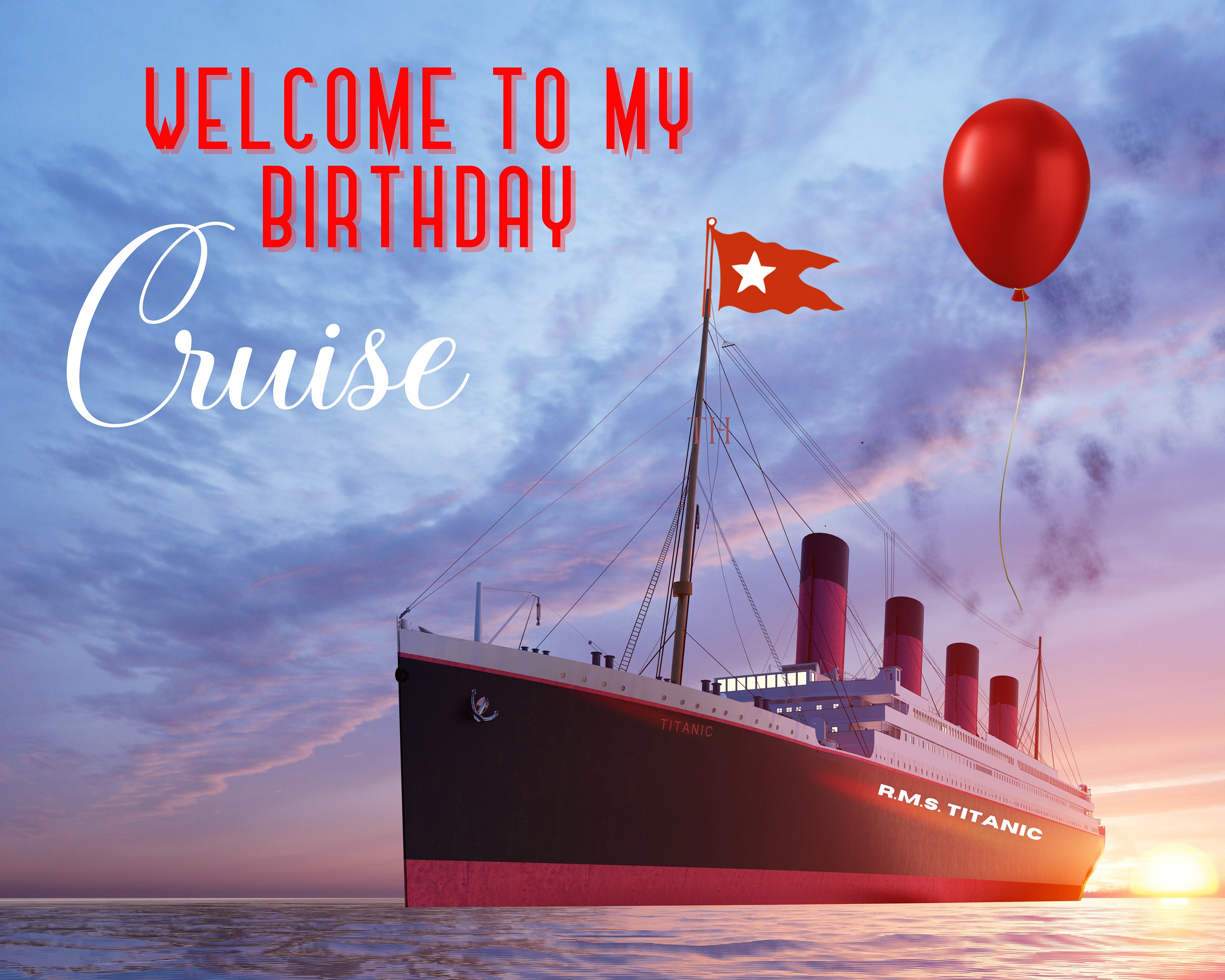 Titanic Birthday Customizable Poster Digital File Personalize for Your ...