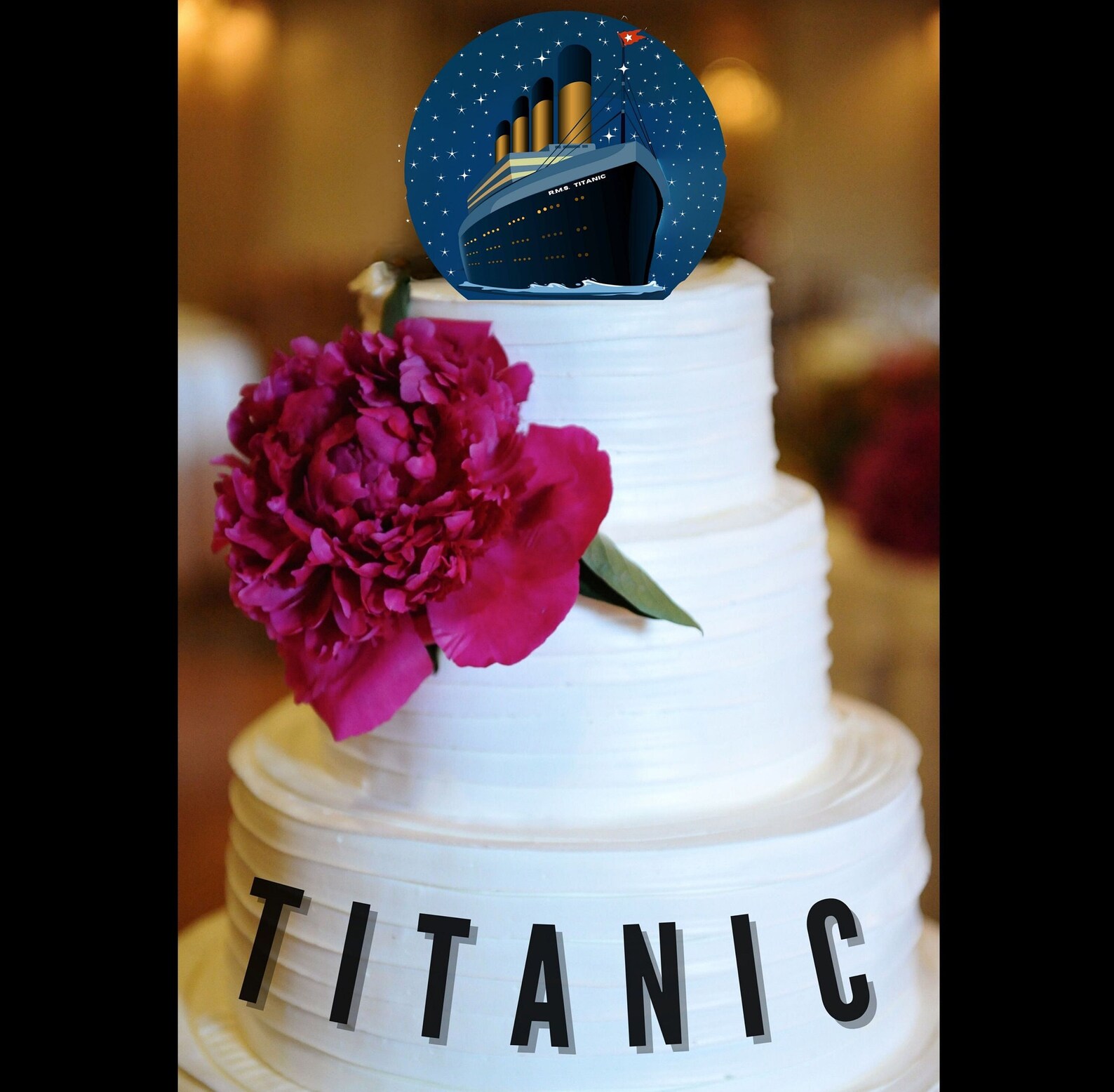 TITANIC Blue Party Cake Topper W Lifeboats and Accessories! TITANIC ...