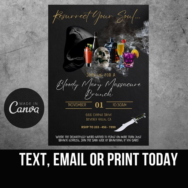 Let's Slay Halloween Editable Printable Evite Invitation Instant ...