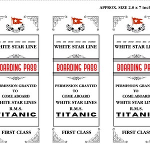 TITANIC Digital Book Mark Boarding Pass Bookmark TITANIC Bookmark ...