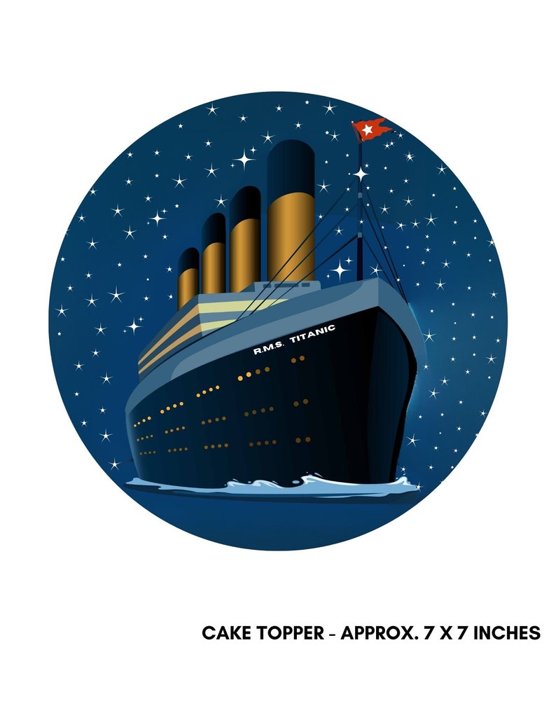 TITANIC Blue Party Cake Topper W Lifeboats and Accessories! TITANIC ...