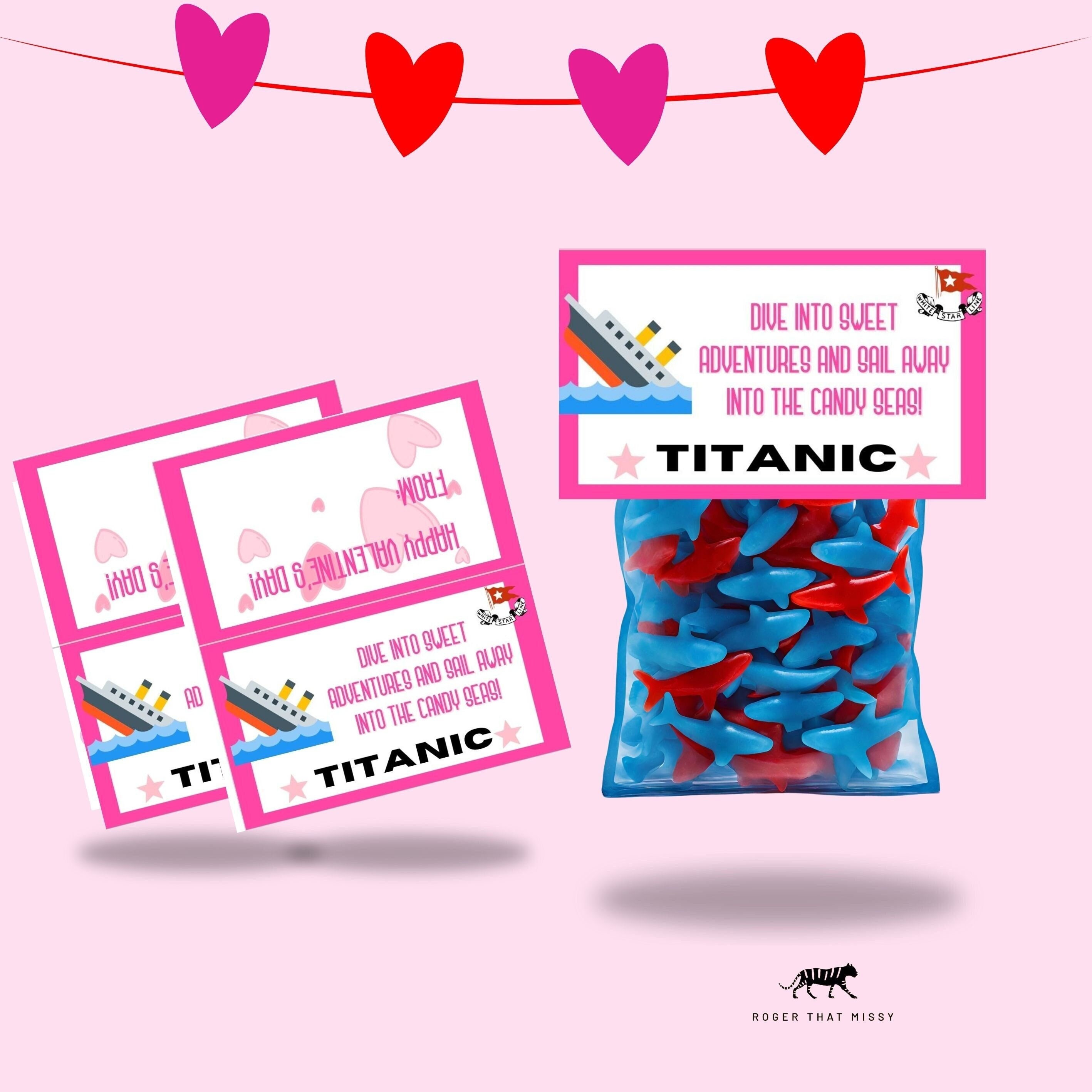 Valentine TITANIC Treat Baggie Topper Valentine Cards TITANIC Treat Bag ...