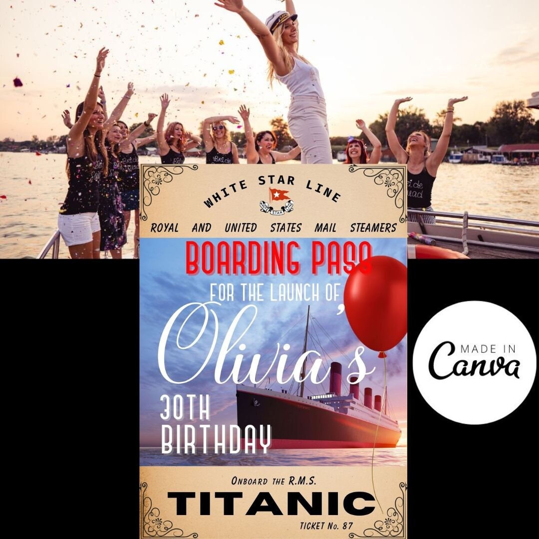 TITANIC Invitation Template Titanic Birthday Party Printable Titanic ...