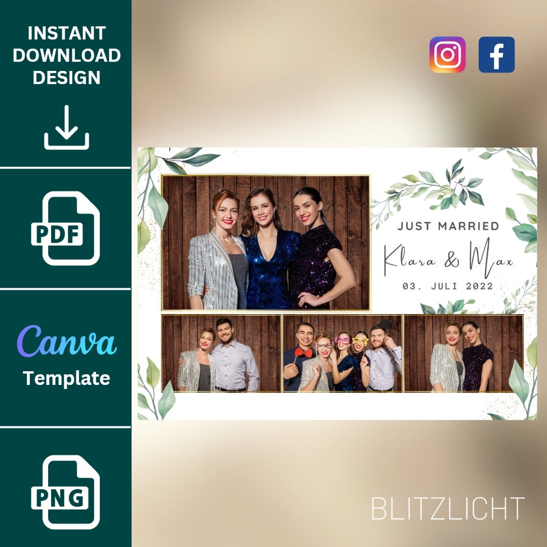 Photo Booth Template I Wedding I Photo Booth I Layout I Design I ...