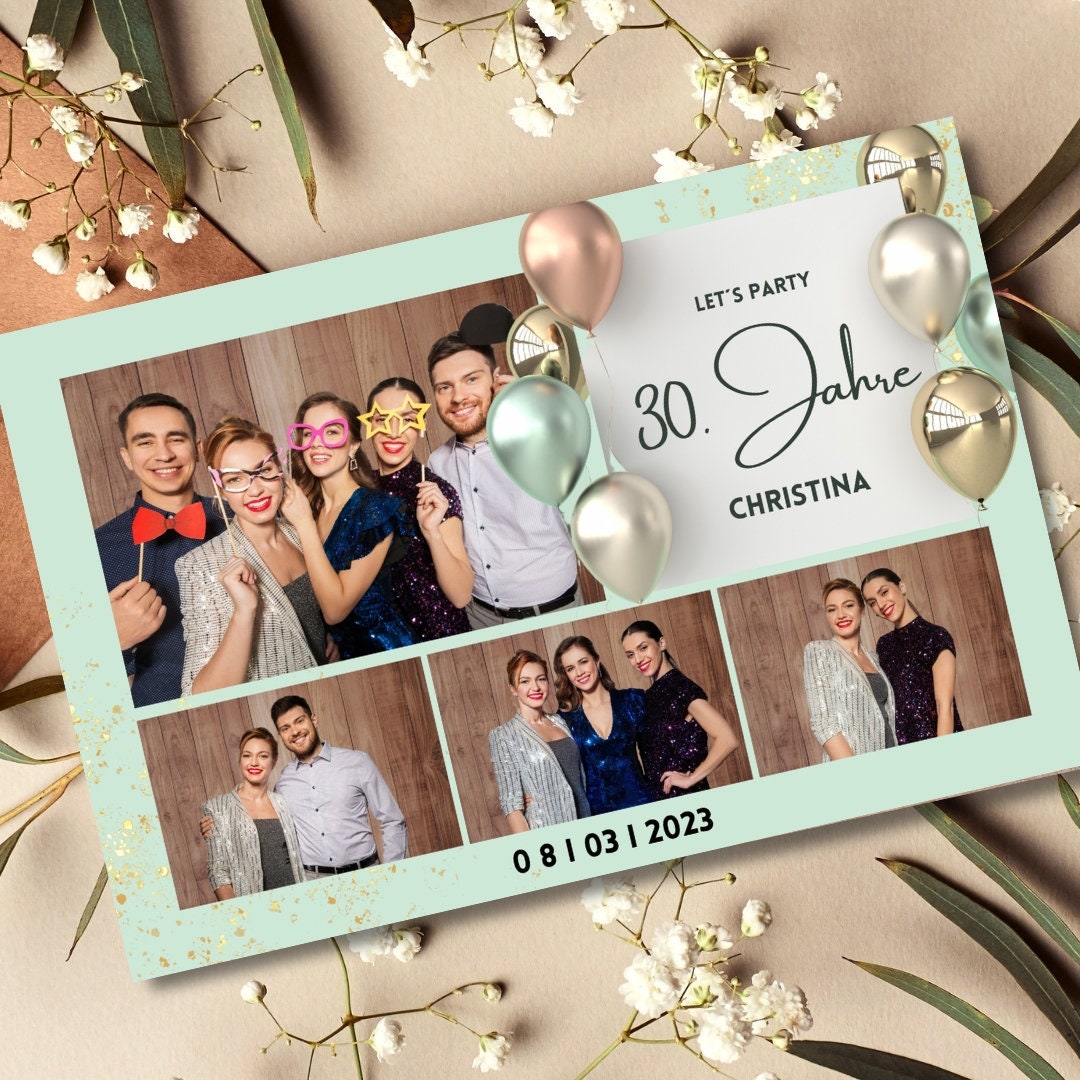 Photo Booth Template Birthday I Photo Box Layout I Photo Design I Photo ...