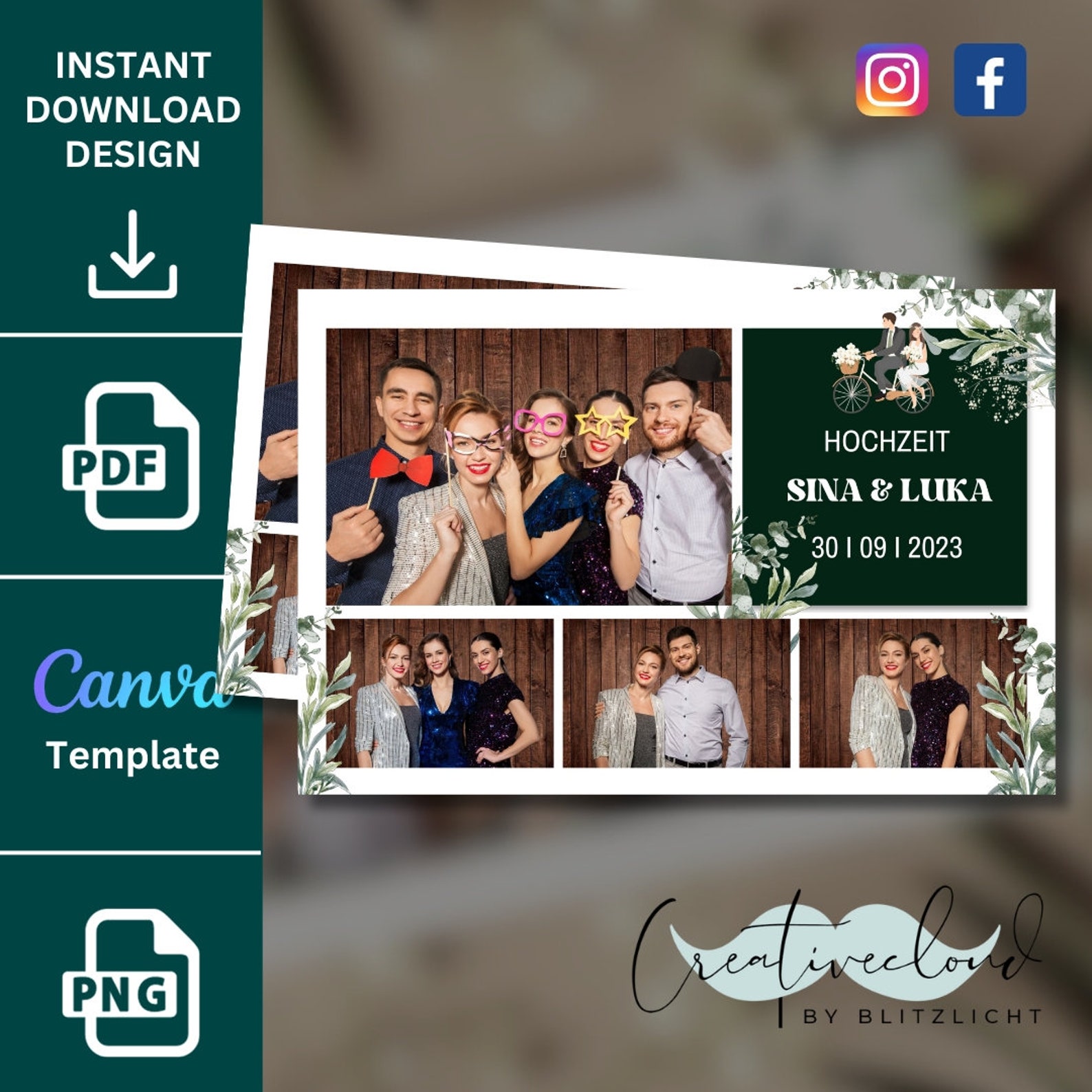 Photo Booth Template 4x6 I Wedding I Photo Box Layout I Photo - Etsy