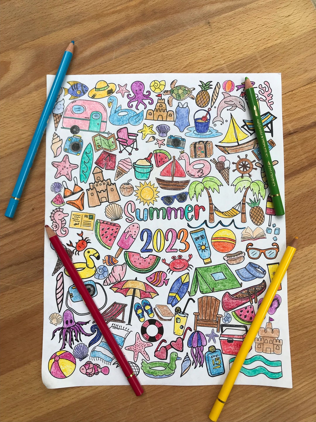 Summer Coloring Pages Updated for 2024 | 2 Sizes Included | Printable ...