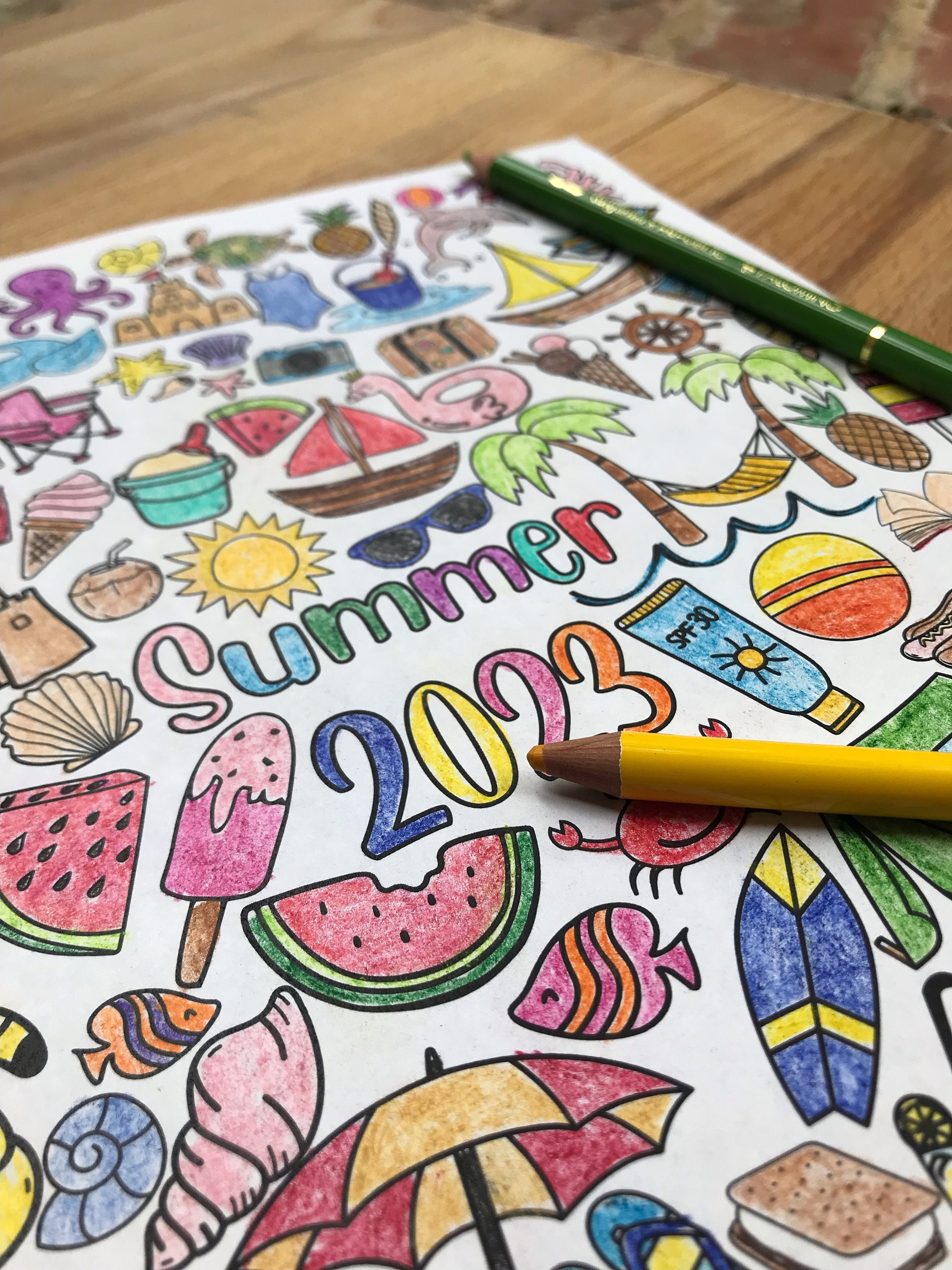 Summer Coloring Pages Updated for 2024 | 2 Sizes Included | Printable ...