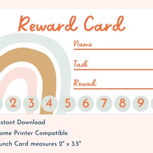 Printable Rainbow Reward Punch Cards | Incentive Rewards Tracker for ...