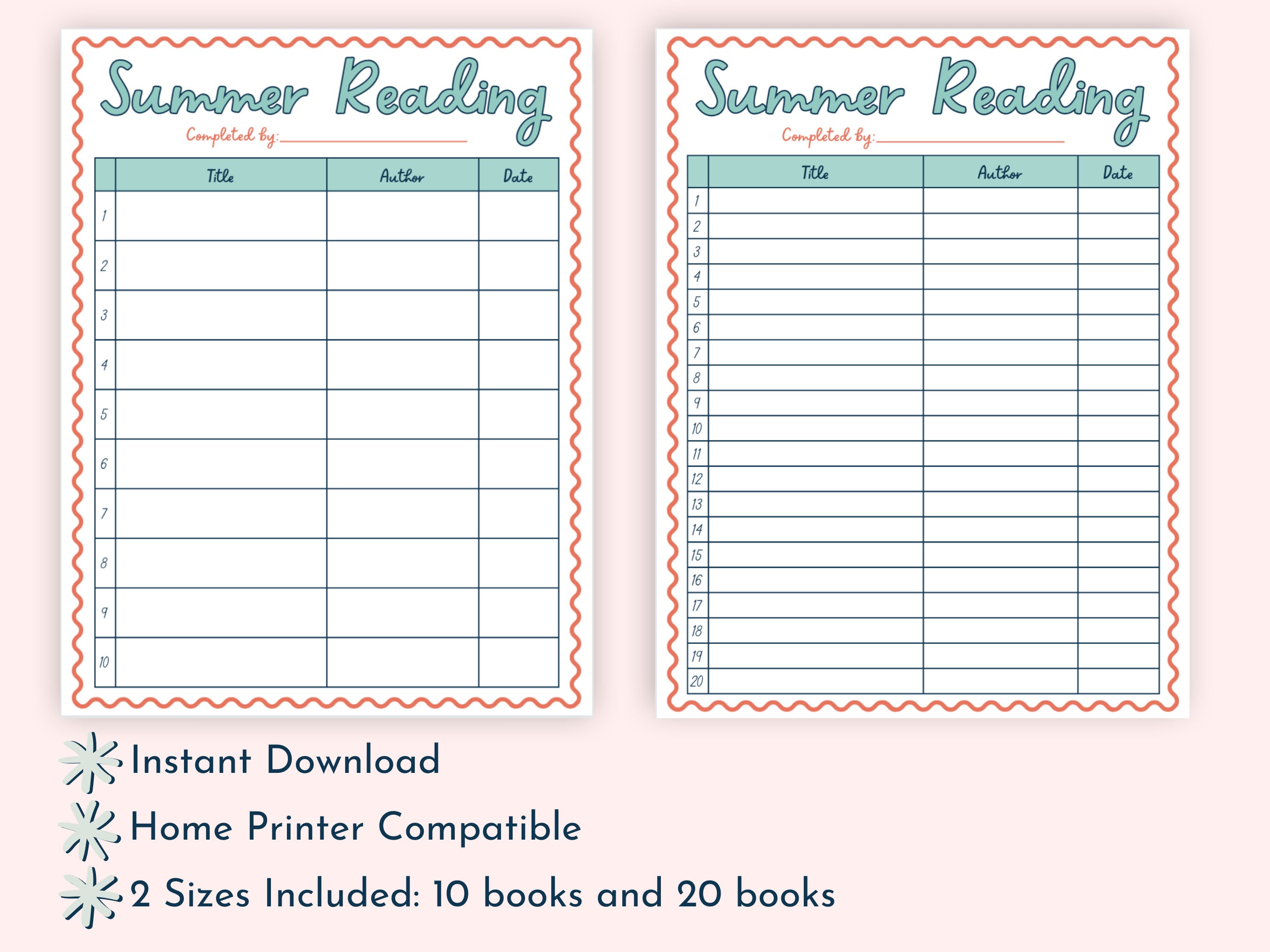 Printable Summer Reading List | Reading Challenge | Colorful Summer ...