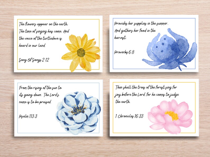 Printable Summer Scripture Cards, Memory Verses, Confirmation ...