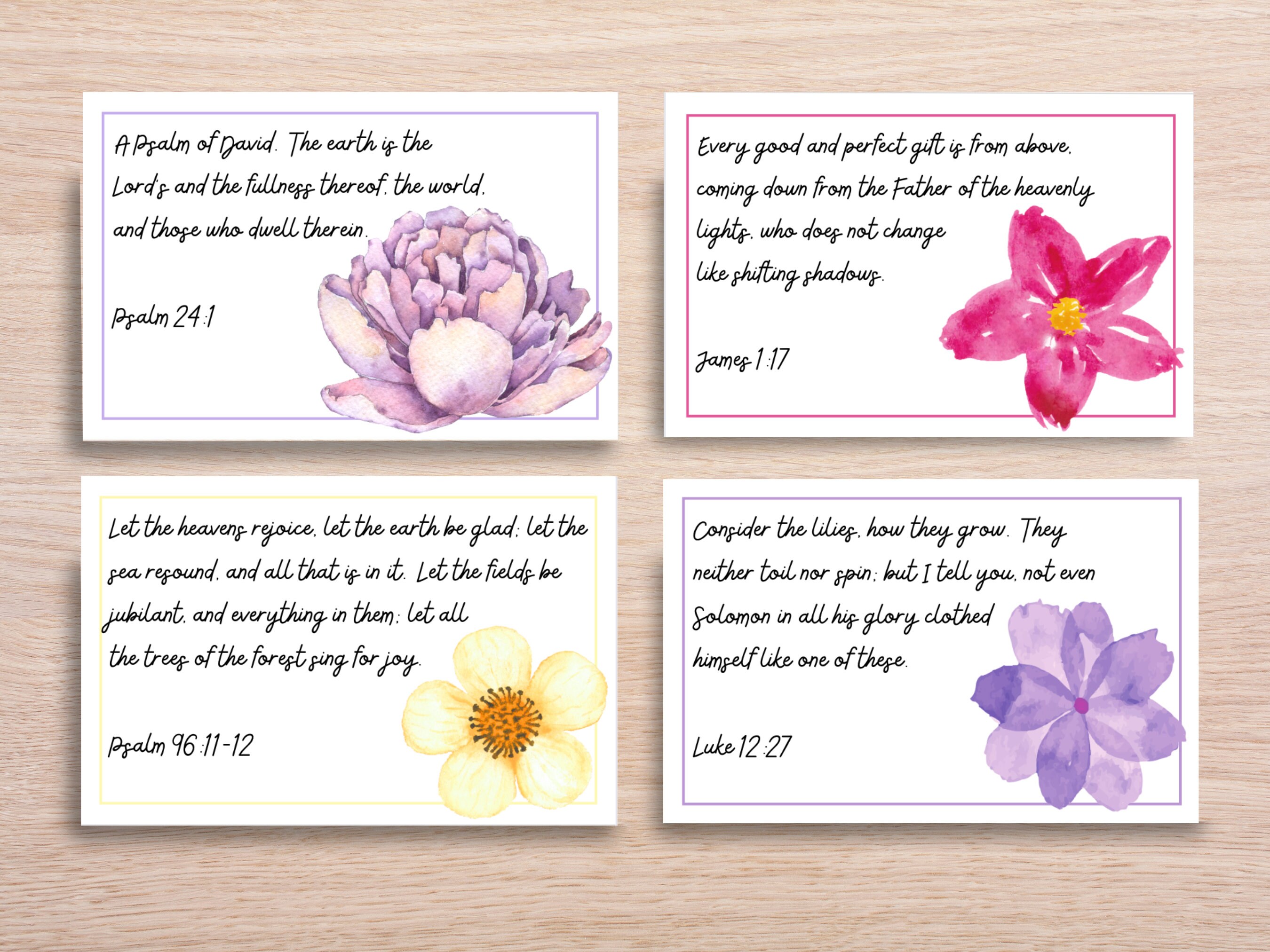 Printable Summer Scripture Cards, Memory Verses, Confirmation ...