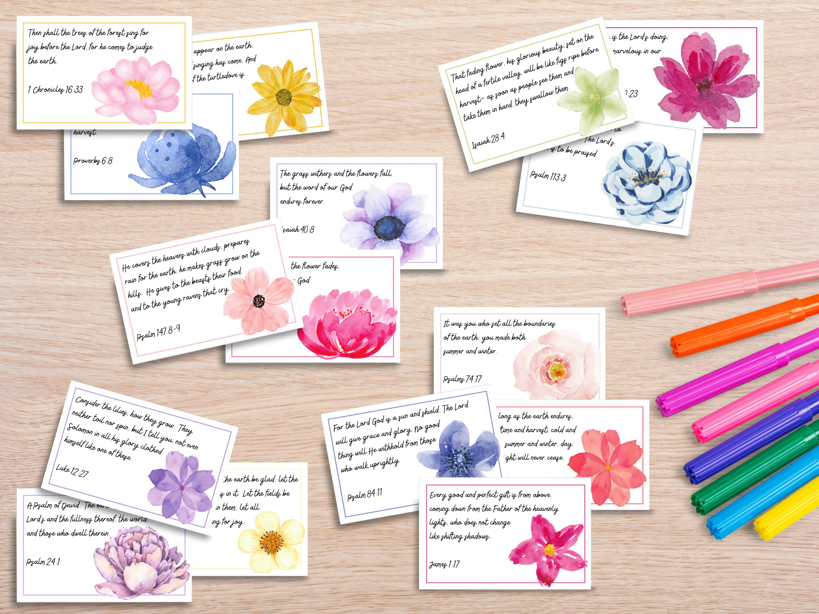 Printable Summer Scripture Cards, Memory Verses, Confirmation ...