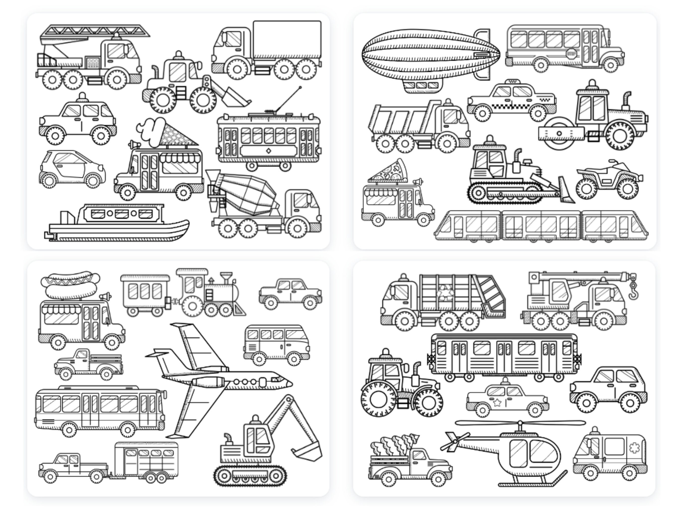 Transportation Coloring Pages | 40 Pages | 36 Unique Trains ...