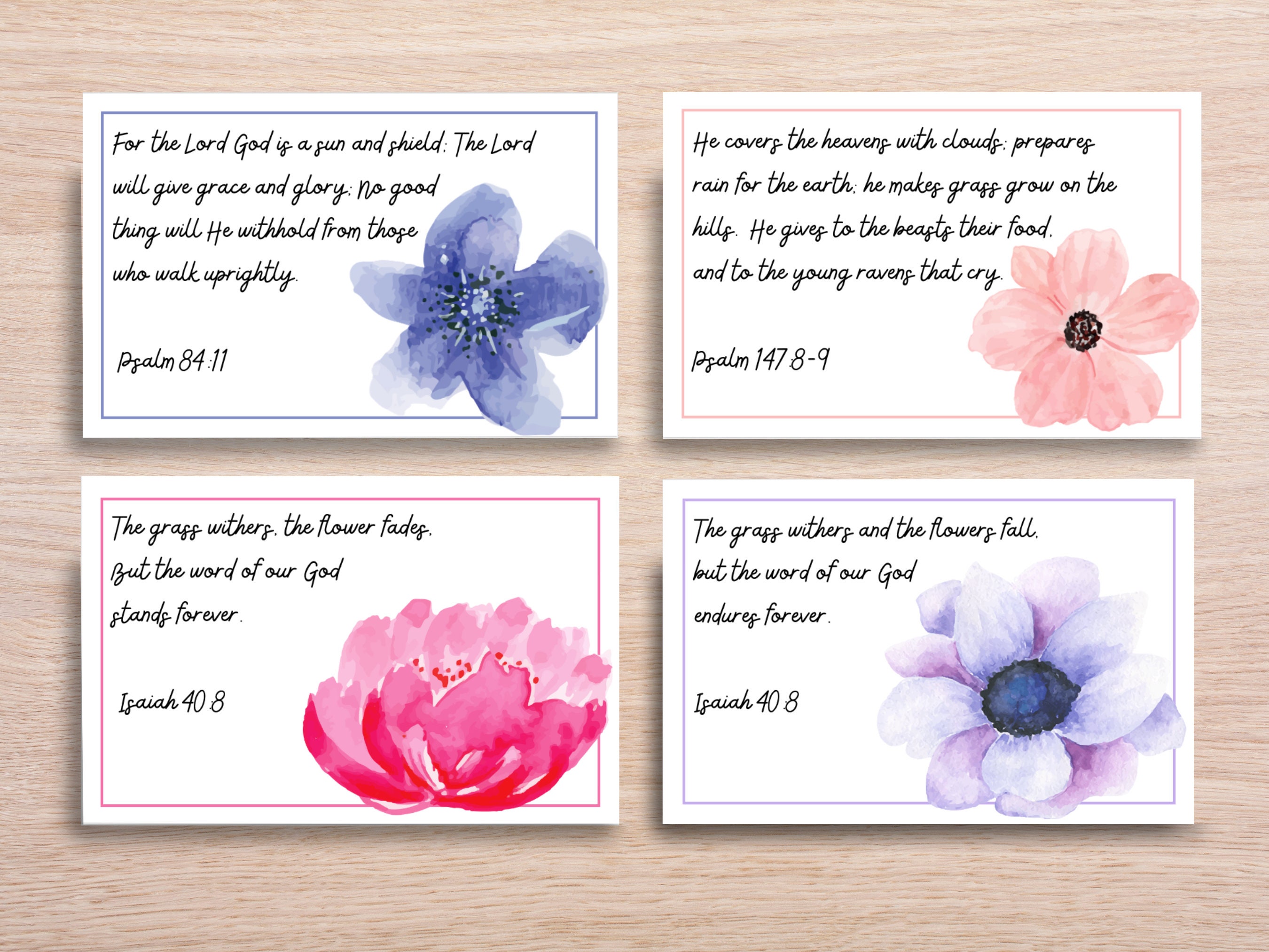 Printable Summer Scripture Cards, Memory Verses, Confirmation ...