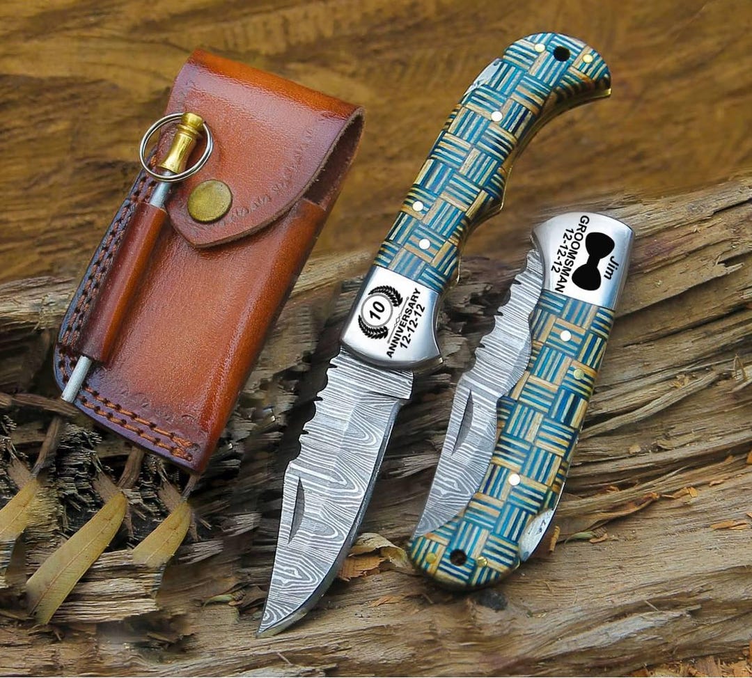 Handmade Pocket Knife Folding Knife Damascus Knife Customized Wooden ...