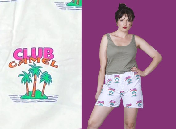 camel cigarettes shorts 90s deadstock boxer shorts pa… - Gem