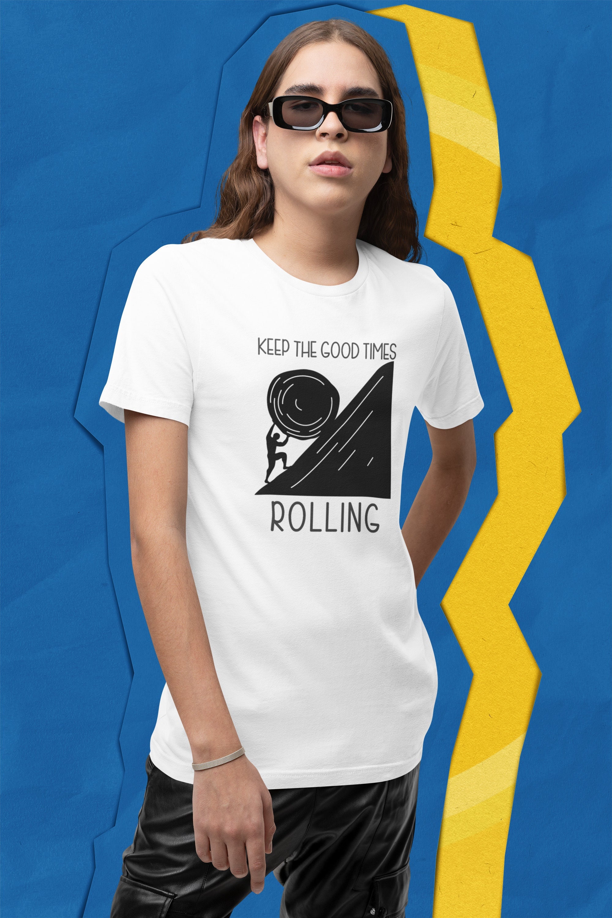 Sisyphus T-shirt Ancient Greek Myth Humor Keep the Good Times Rolling Philosophy Joke Gift for ...