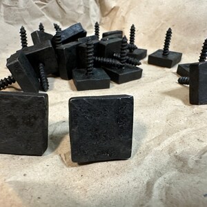 Hand-forged Iron Square Head Screws | Rustic Black Wrought Iron (SET OF ...