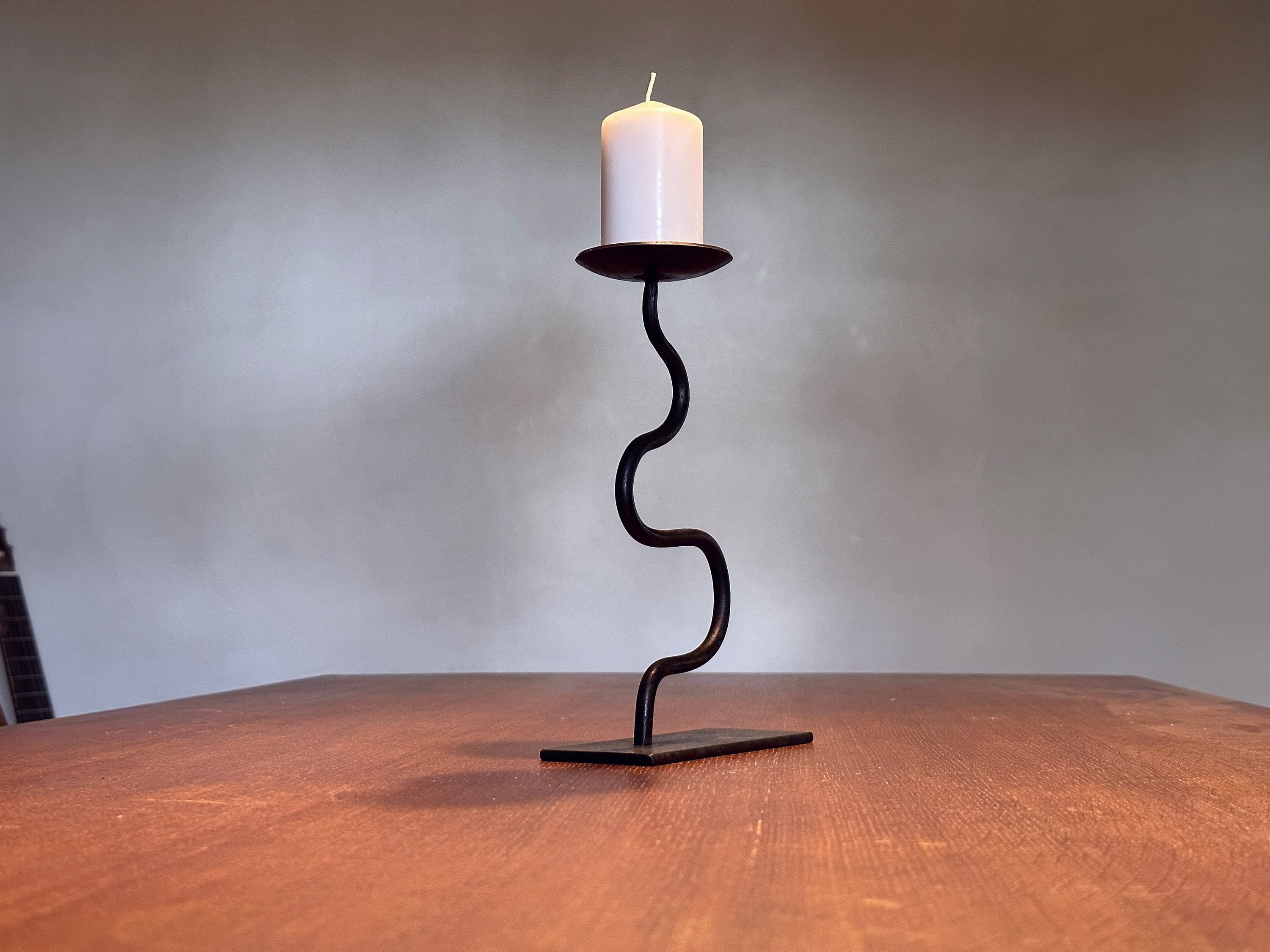 Hand-forged Iron Candelabra Wavy Spiral Design for Oval and - Etsy
