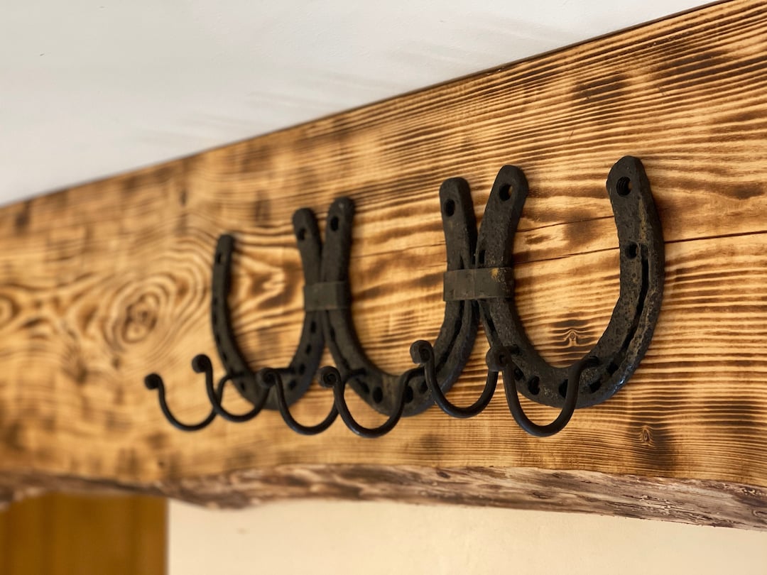 Hand Forged Blacksmith Horseshoe Hooks Rack| Coat Hook | Picture Hook ...