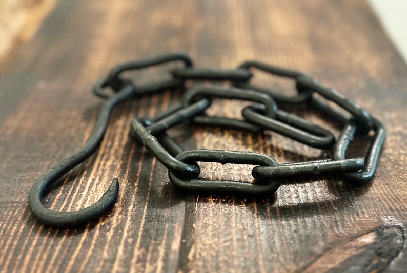 Wrought Iron Chain With Hook Forged Chain Interior - Etsy