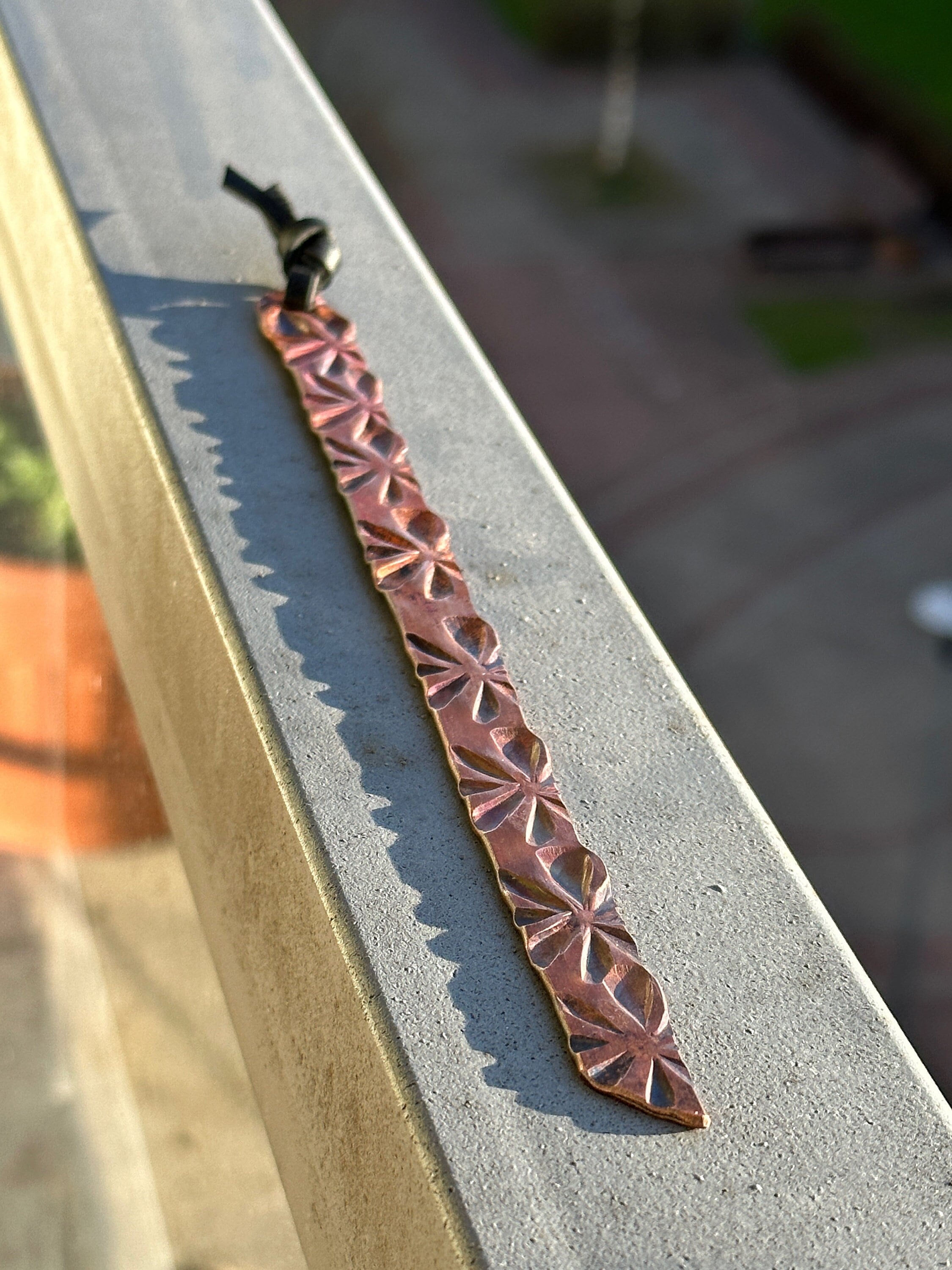 Handcrafted Copper Bookmark With Engraved Flower Design - Etsy
