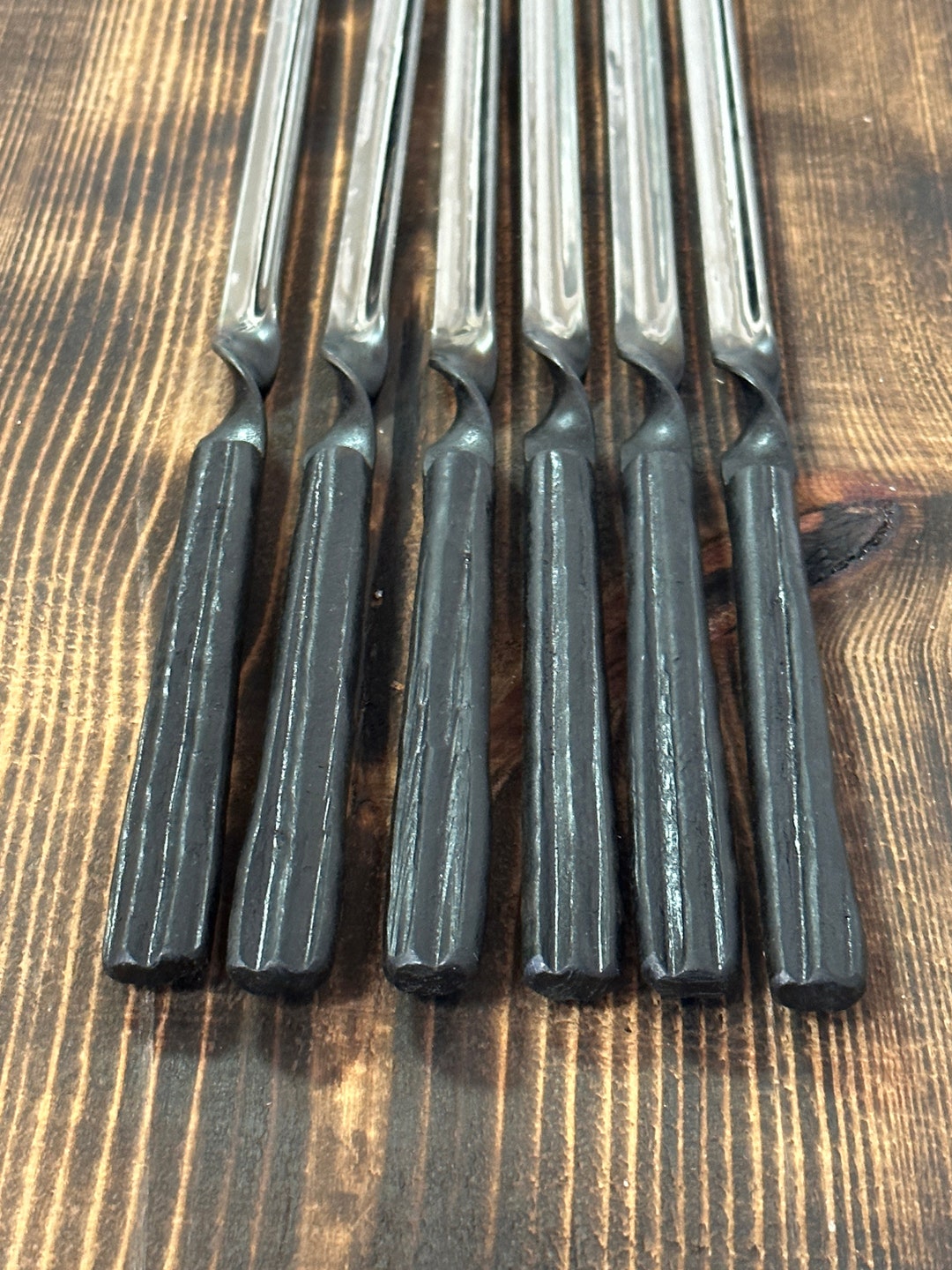 Handmade Wrought Iron BBQ Skewer, Forged Steel Blade - Etsy