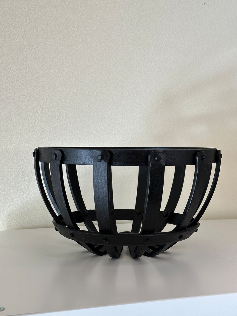 Hand-forged Wrought Iron Fruit Bowl and Tray - Etsy