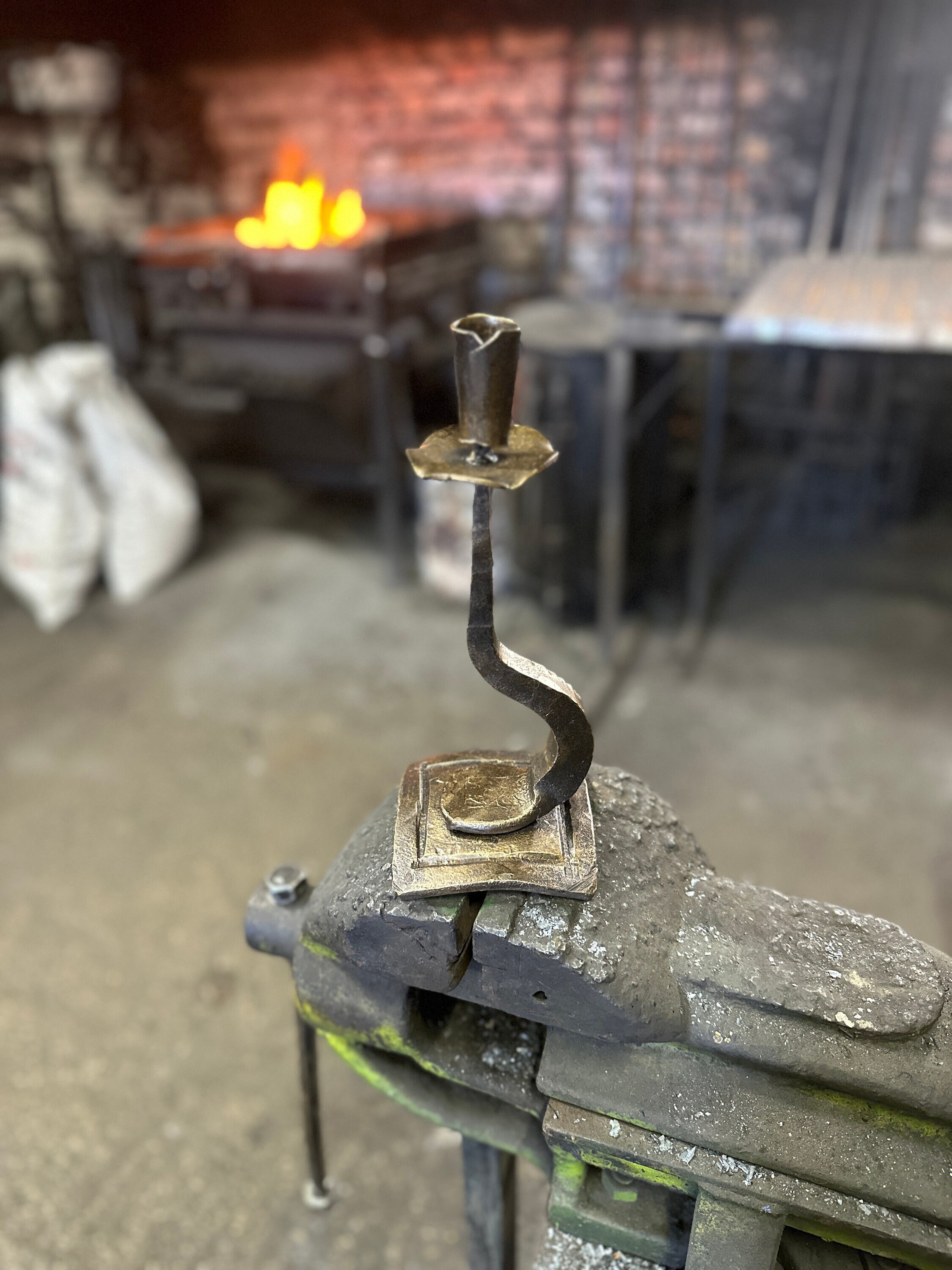 Handmade Wrought Iron Forged Standing Type Goldenblack - Etsy