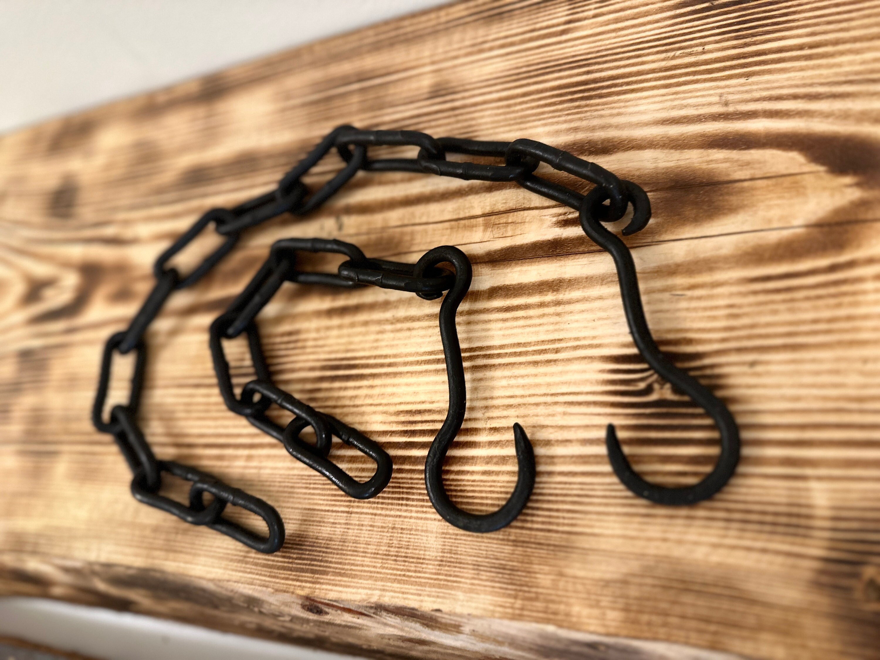 Wrought Iron Chain With Hook Forged Chain Interior - Etsy