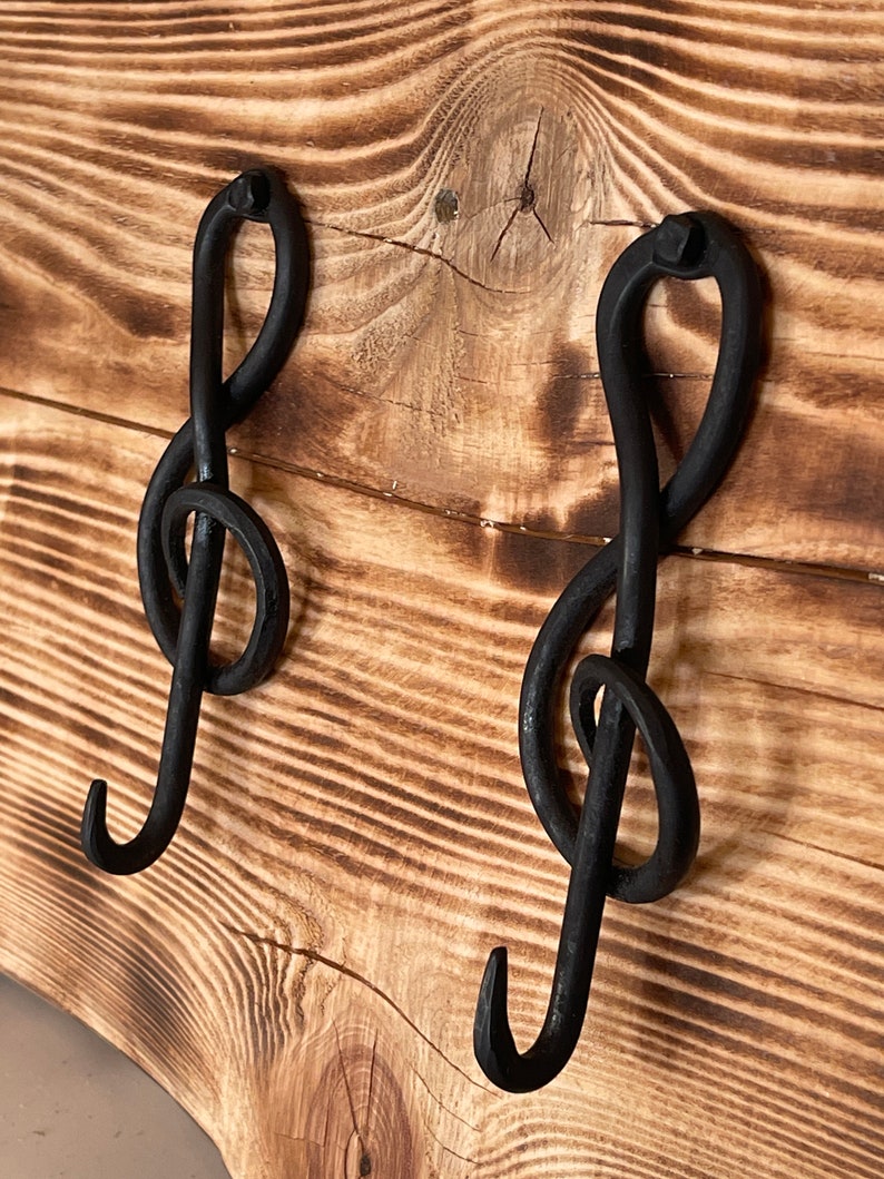 Hand Forged Wrought Iron Treble Clef Hook | Music Lover Gift - Etsy