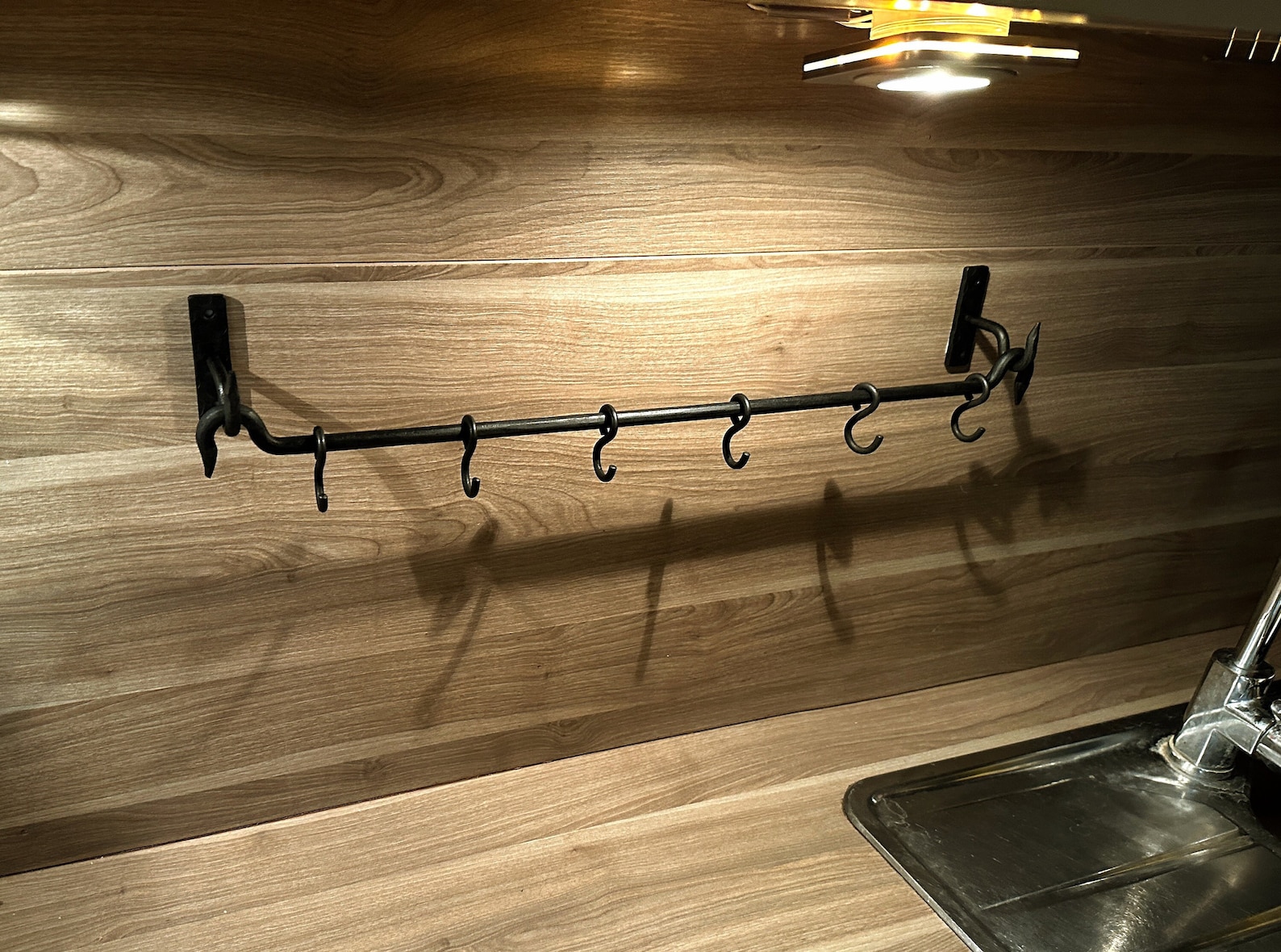 Hand-forged Wrought Iron Kitchen Pot Pan Rack With Sliding - Etsy