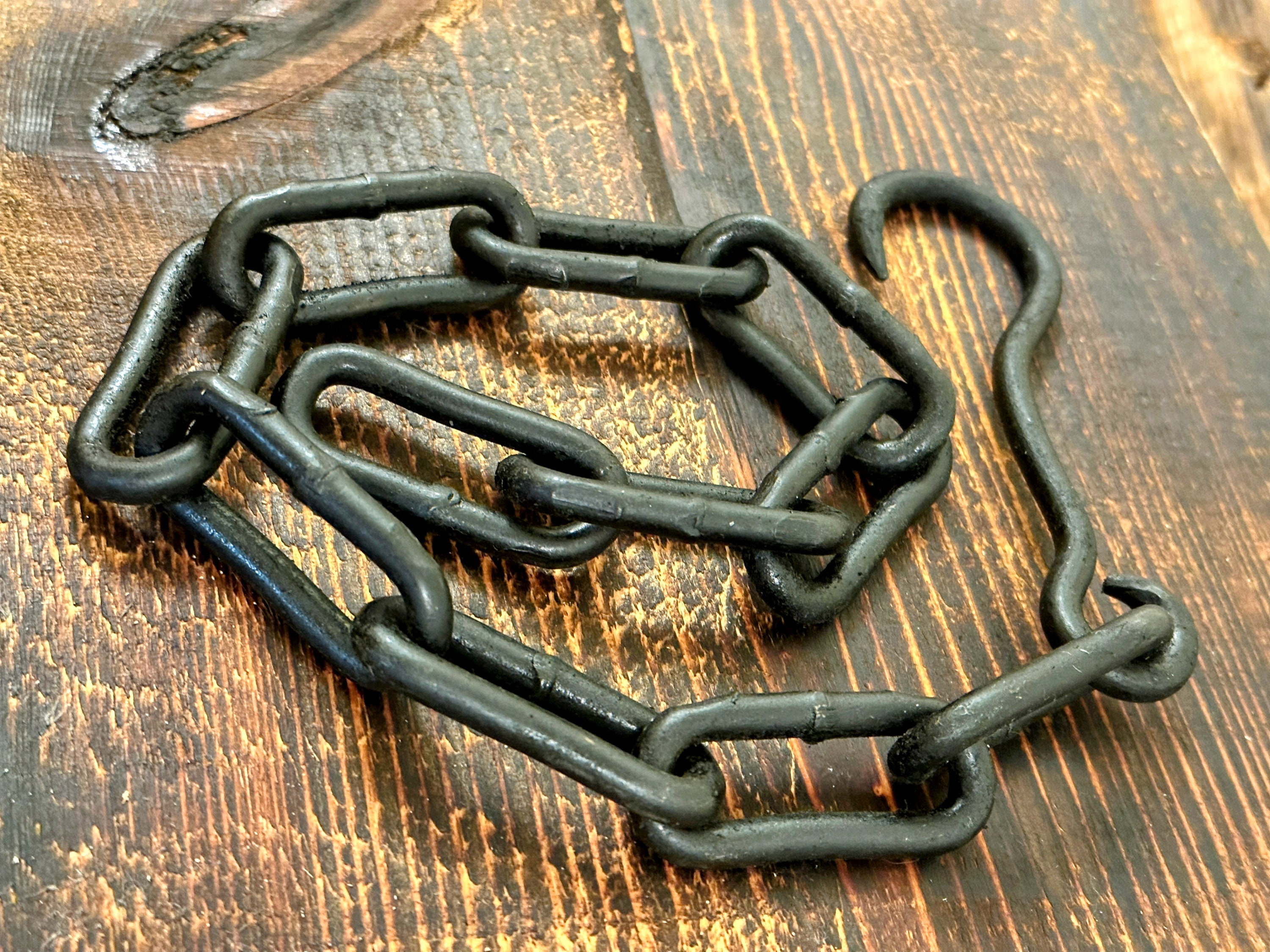 Wrought Iron Chain With Hook Forged Chain Interior - Etsy