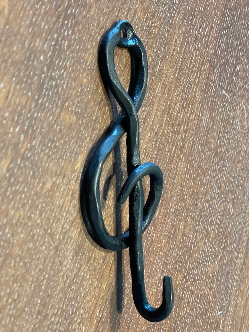 Hand Forged Wrought Iron Treble Clef Hook | Music Lover Gift - Etsy