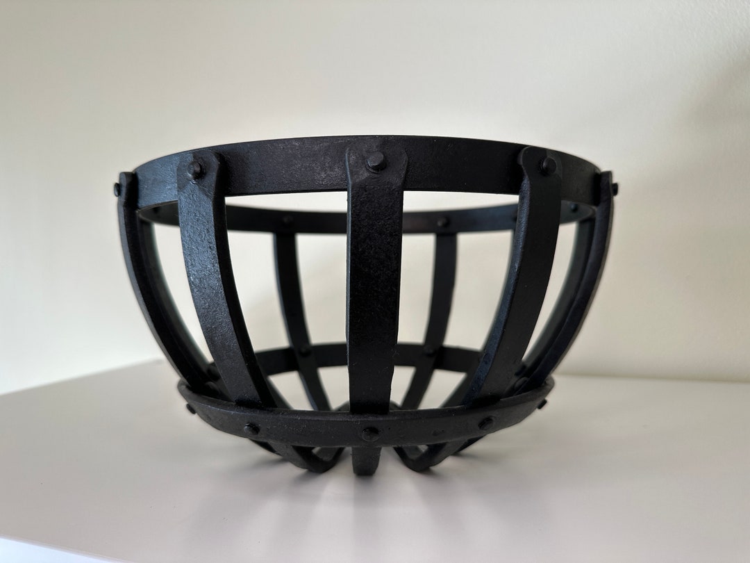 Hand-forged Wrought Iron Fruit Bowl and Tray - Etsy