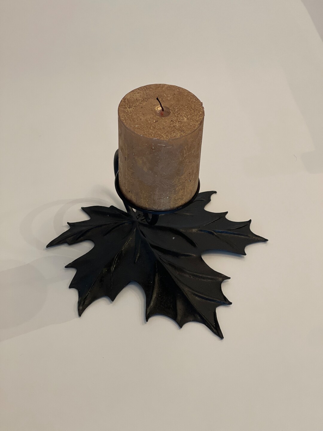 Handmade Wrought Iron Maple Leaf Candle Holder | Rustic Home Decor - Etsy