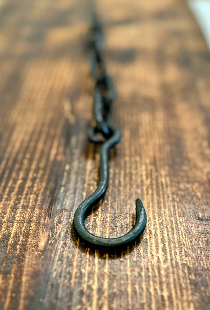 Wrought Iron Chain With Hook Forged Chain Interior - Etsy