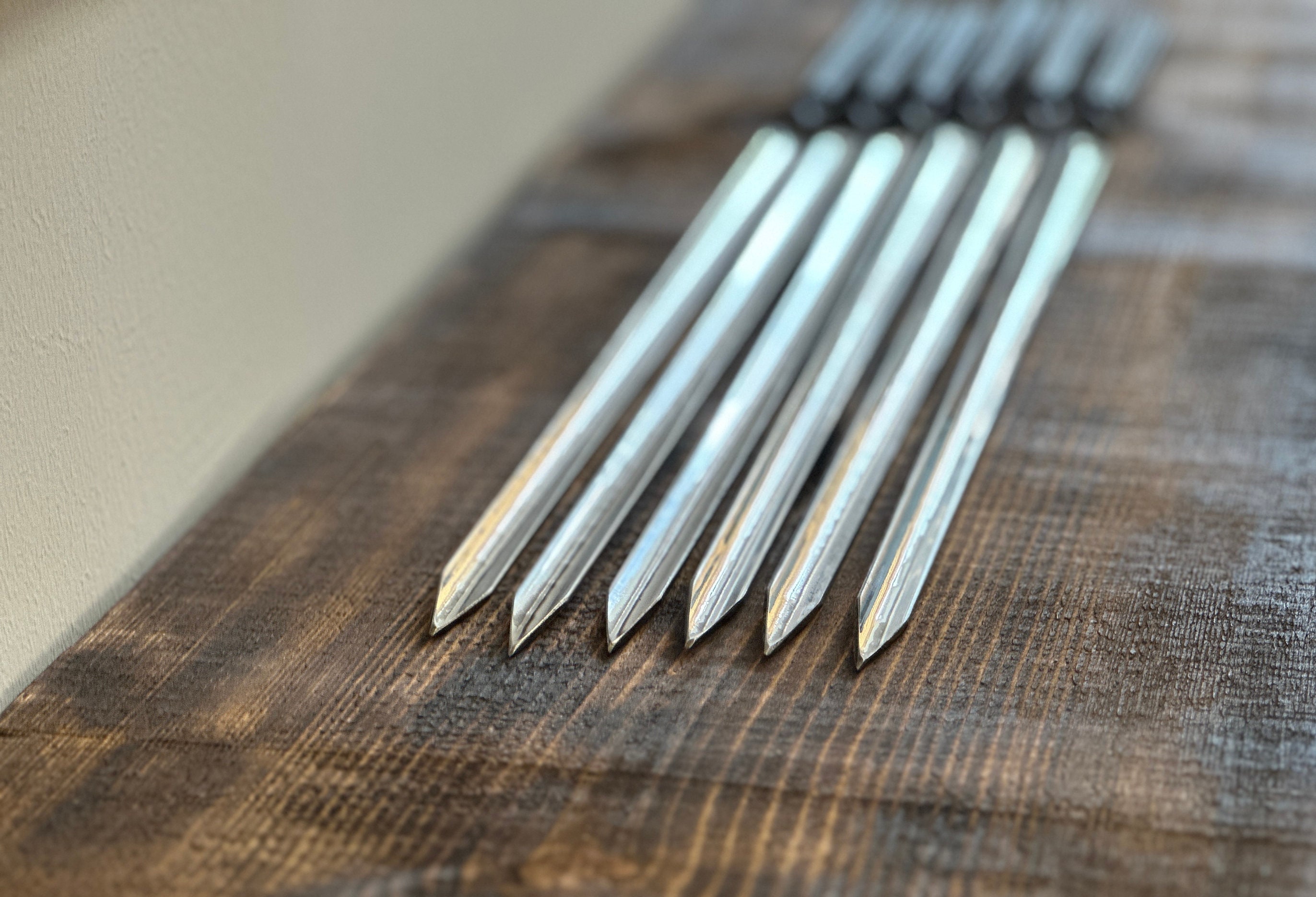 Handmade Wrought Iron BBQ Skewer, Forged Steel Blade - Etsy