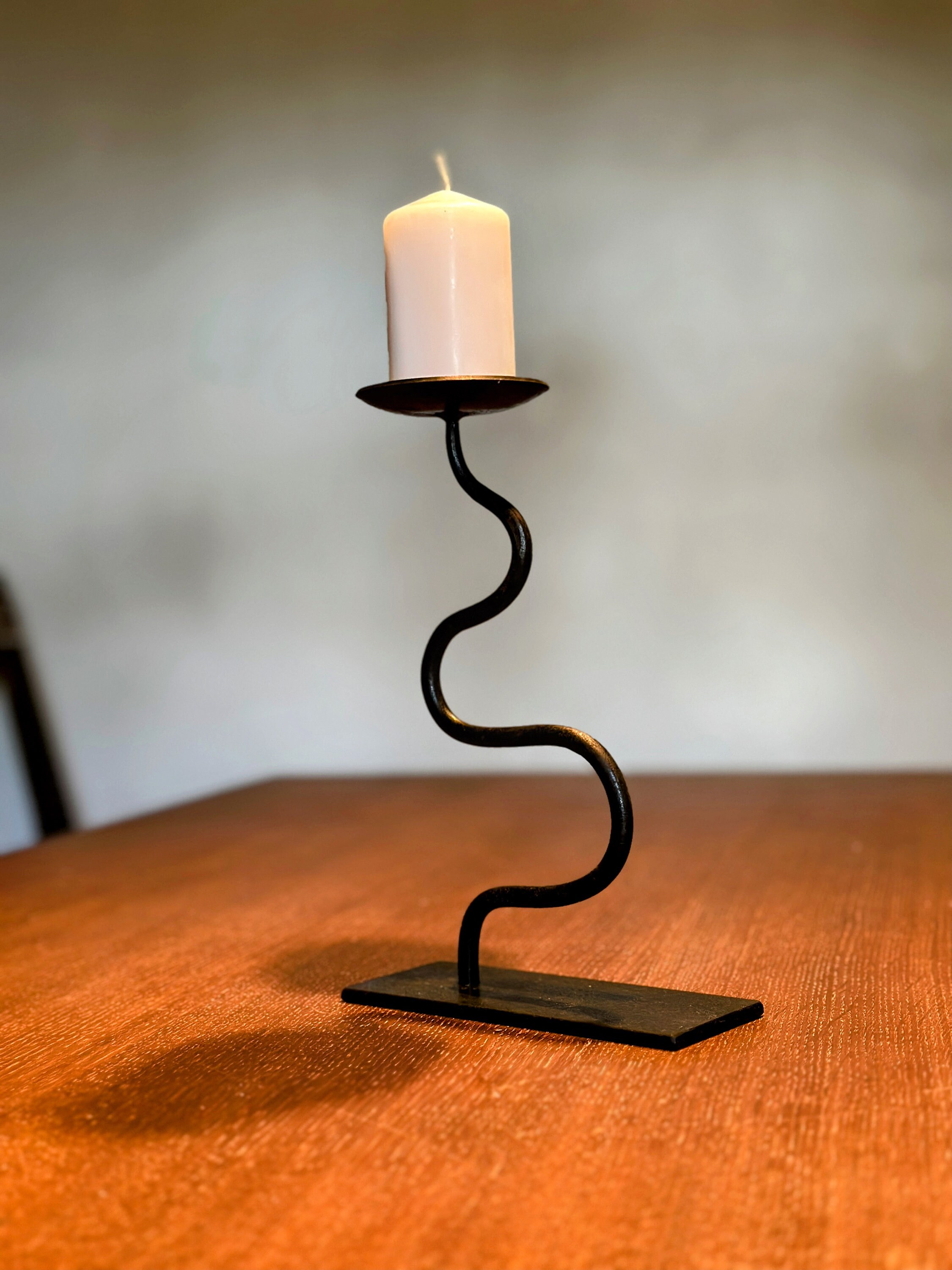 Hand-forged Iron Candelabra Wavy Spiral Design for Oval and - Etsy