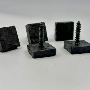 Hand-forged Iron Square Head Screws | Rustic Black Wrought Iron (SET OF ...