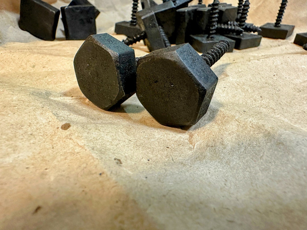 Hexagon Blacksmith Made Hand Forged Iron Square Head Screws, Different ...