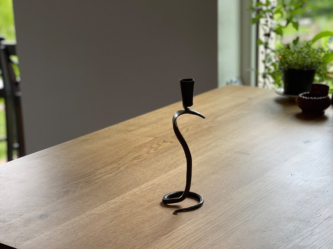 Black and Golden Snake Candle Holder | Handmade Wrought Iron ...