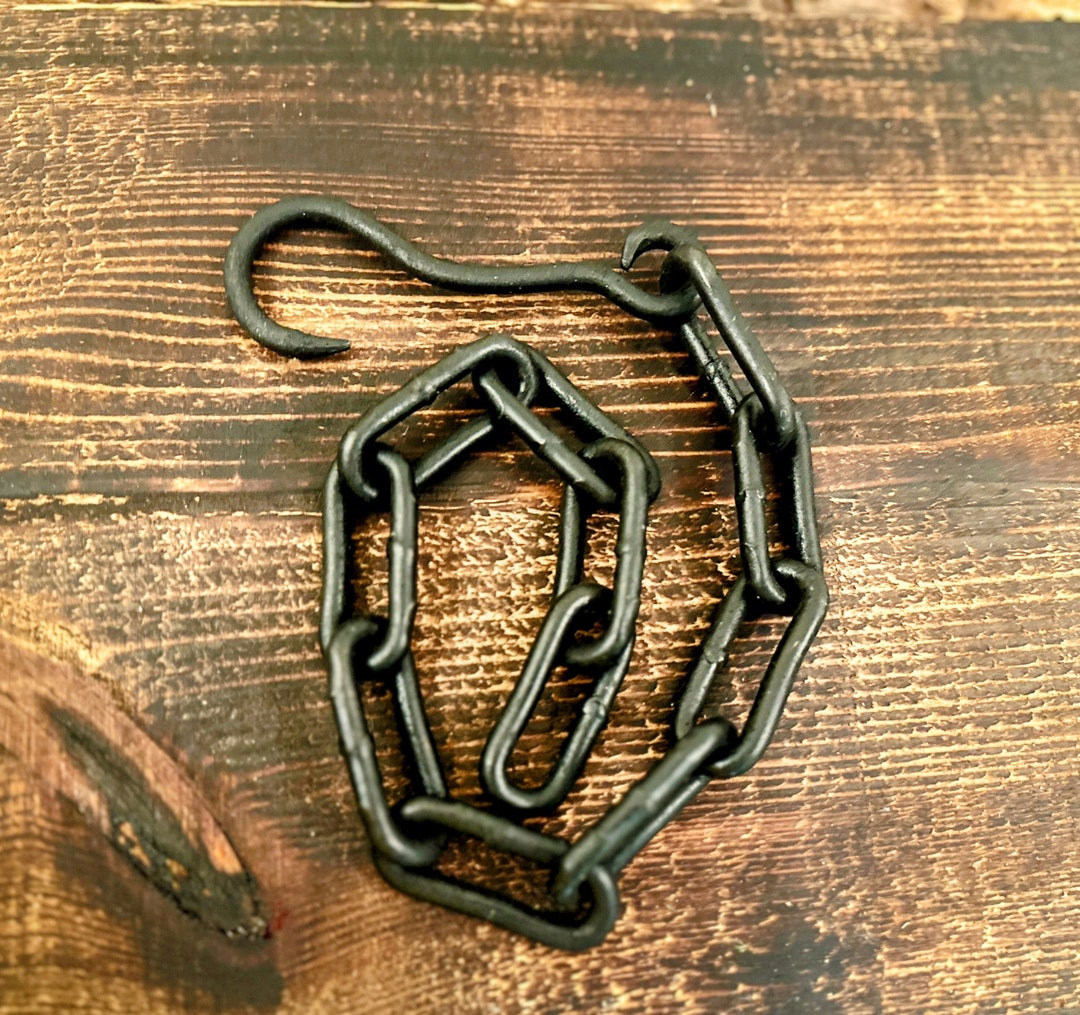 Wrought Iron Chain With Hook, Forged Chain, Interior Element,black ...